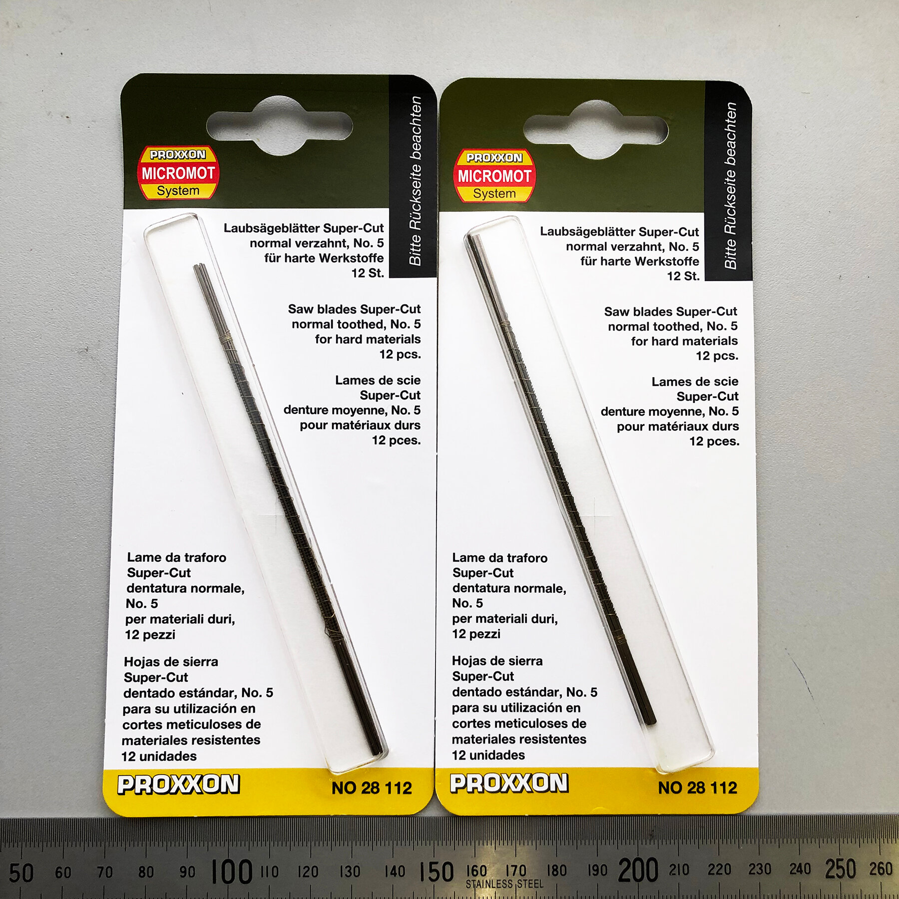 Пилки N5 для лобзика, средний зуб, для твердых материалов, 24 шт, 28112, Proxxon