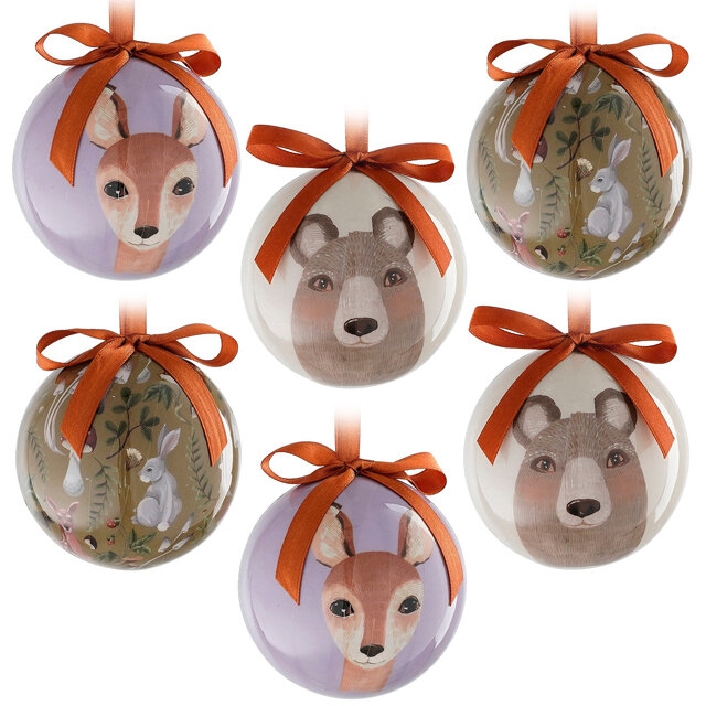 Набор елочных шаров Present: Lovely Animals 8 см, 14 шт, Edelman, 1162373