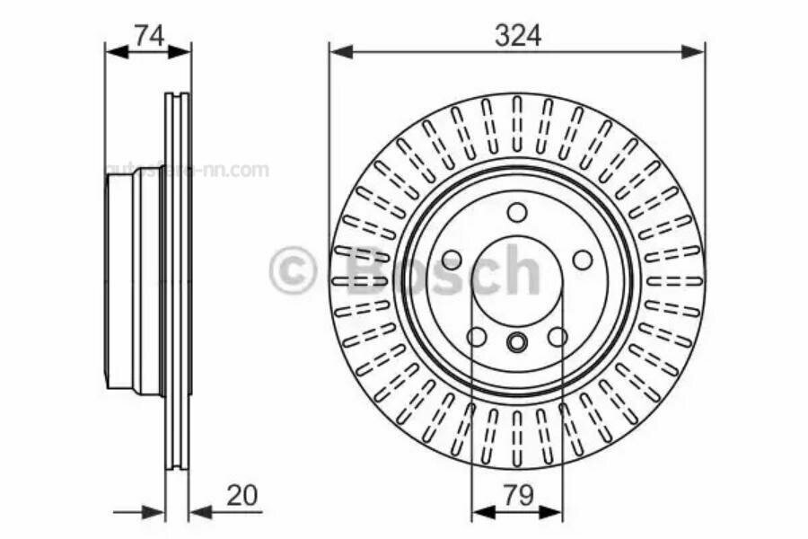 BOSCH 0986479671 Тормозной диск BMW 730 E65/66/67 i/Li 05- R