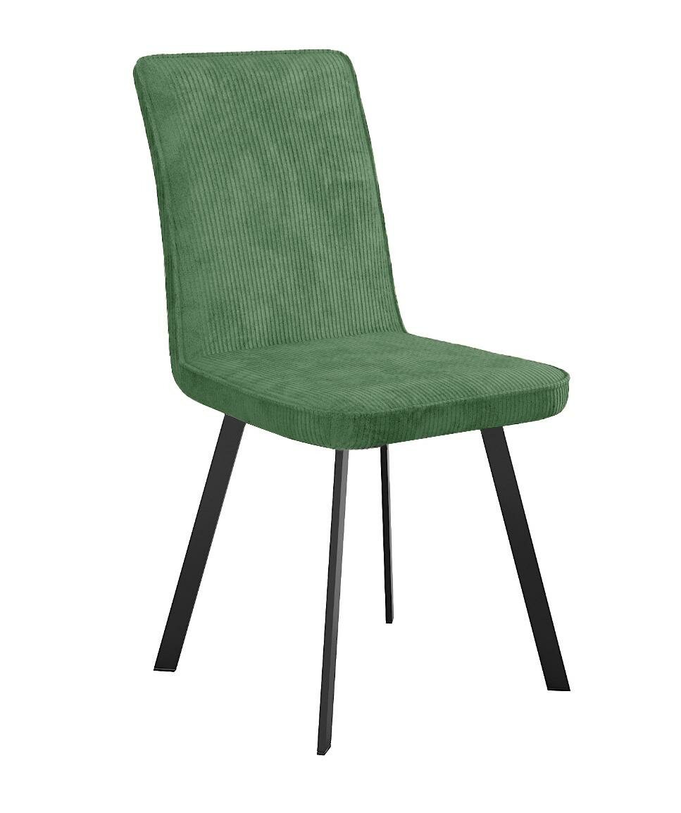 Комплект 2 шт. Стул для кухни DikLine 208 AN9 зеленый, ножки черные, микровелюр.