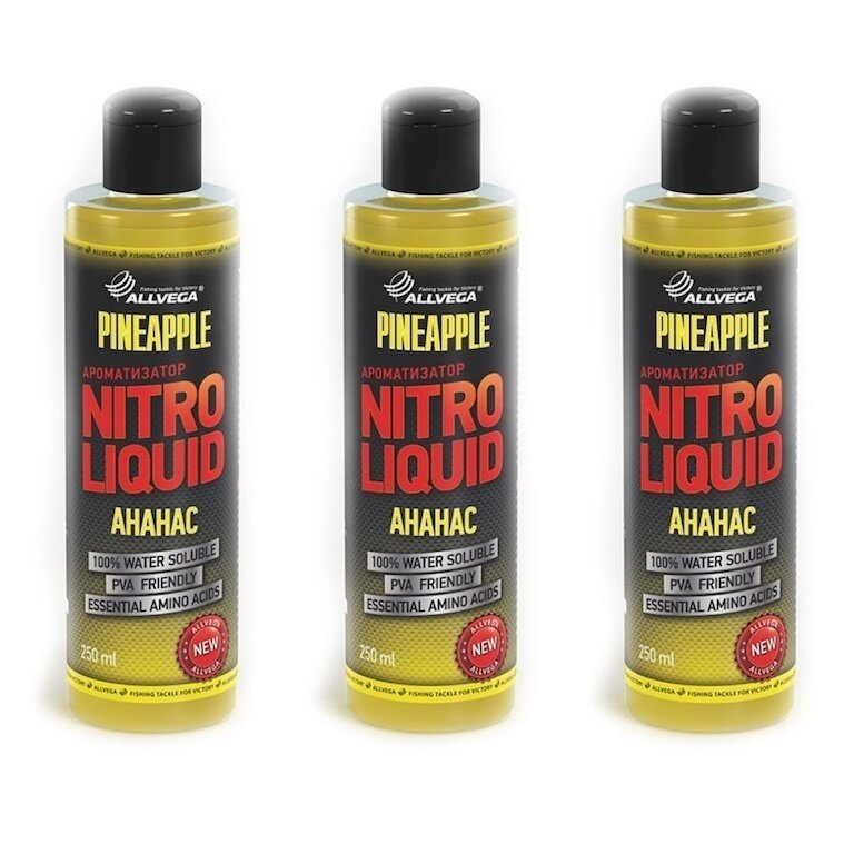 Ароматизатор жидкий для рыбалки. Nitro Liquid Ананас 3 флакона по 250 мл