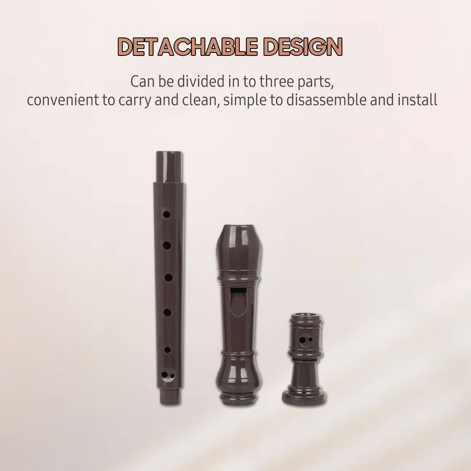 Блокфлейта сопрано с 8 отверстиями J32, материал ABS, немецкий стиль, блокфлейта сопрано, аппликатура и чистящий стержень для начинающих детей и взрослых