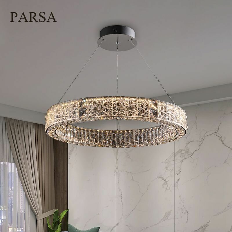 Хрустальная люстра, светодиодный триколор с переменным светом, современный стиль, подходит для гостиной Ресторан Спальня Вилла