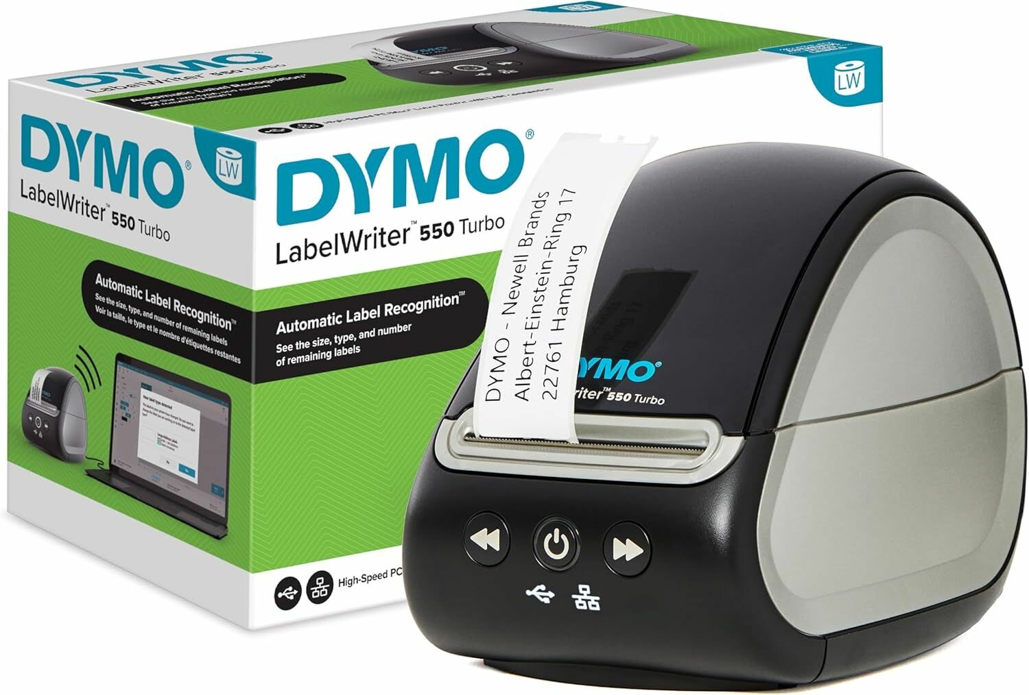 Принтер этикеток DYMO LabelWriter 550 Turbo с высокоскоростной прямой термопечатью