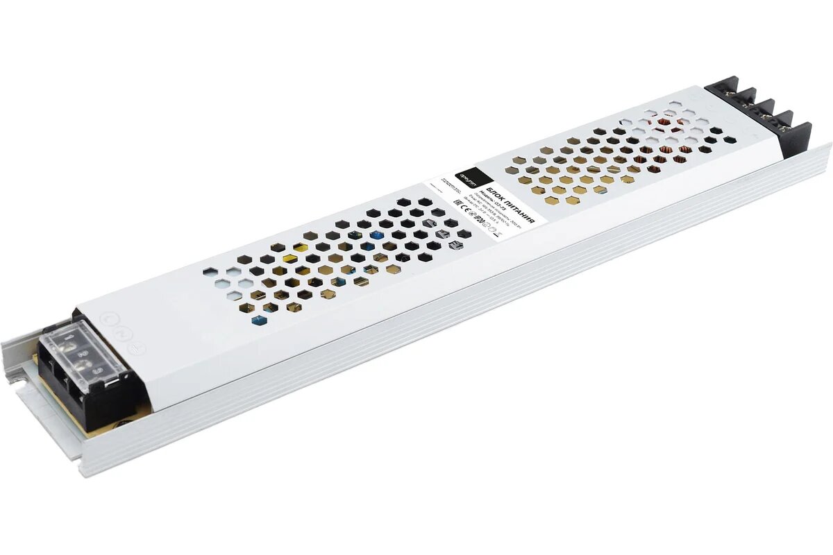 Apeyron Блок питания 24В, 300Вт, IP20, 12,5А, Алюминий, слим, 349х53х22мм 03-73