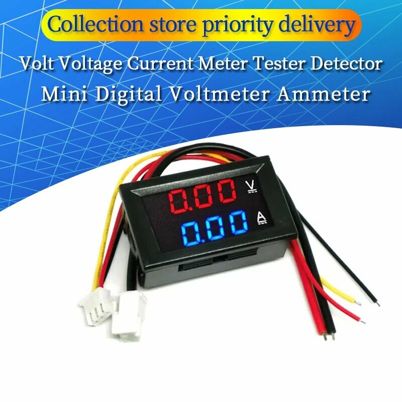 Liludin Мини Цифровой Вольтметр Амперметр 100В 10А 10A Red Blue