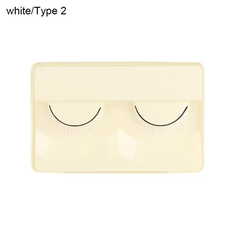 Бежевые кукольные ресницы white/Type 2