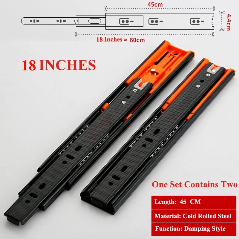 LSTABAN Направляющие для ящиков 15-50 см из нержавеющей стали Cold-18 Inch-Damping