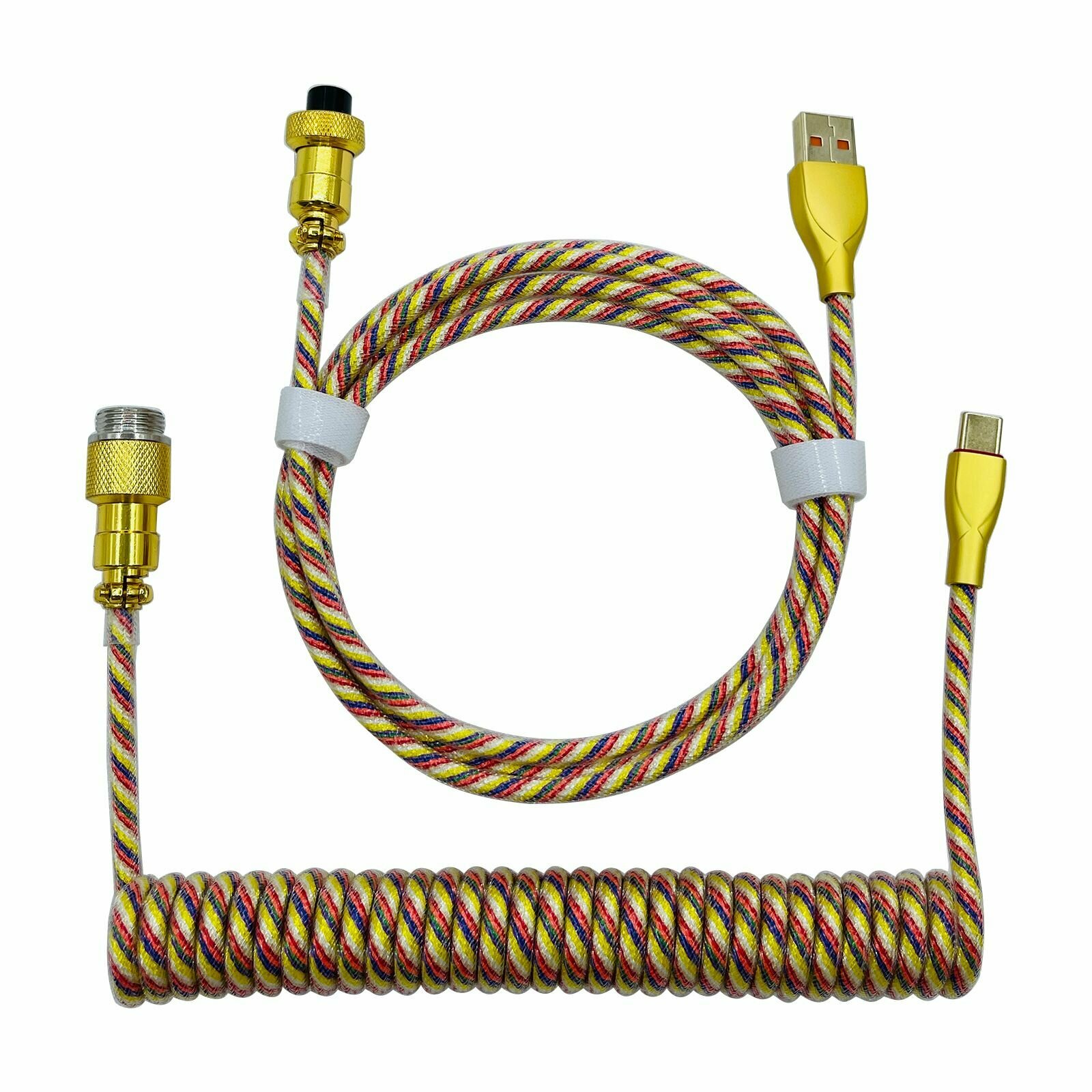 Спиральный кабель для механической клавиатуры Air Plug Cable - желтый без RGB