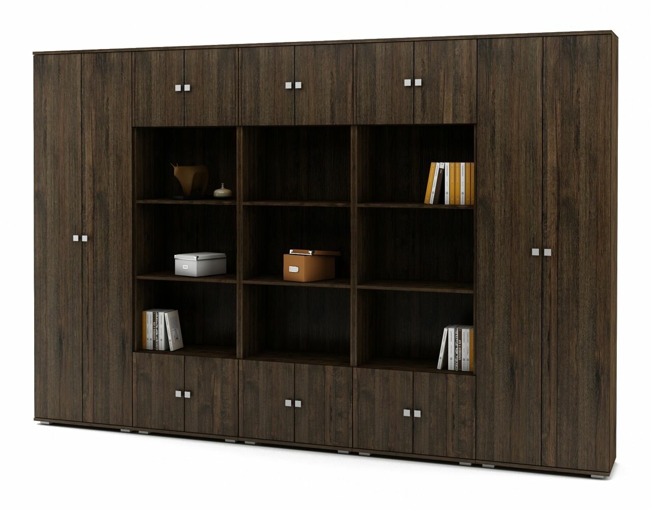 Стеллаж деревянный для книг, гостинной и мелочей Тунис (Никс) 8, ЛДСП, с полками