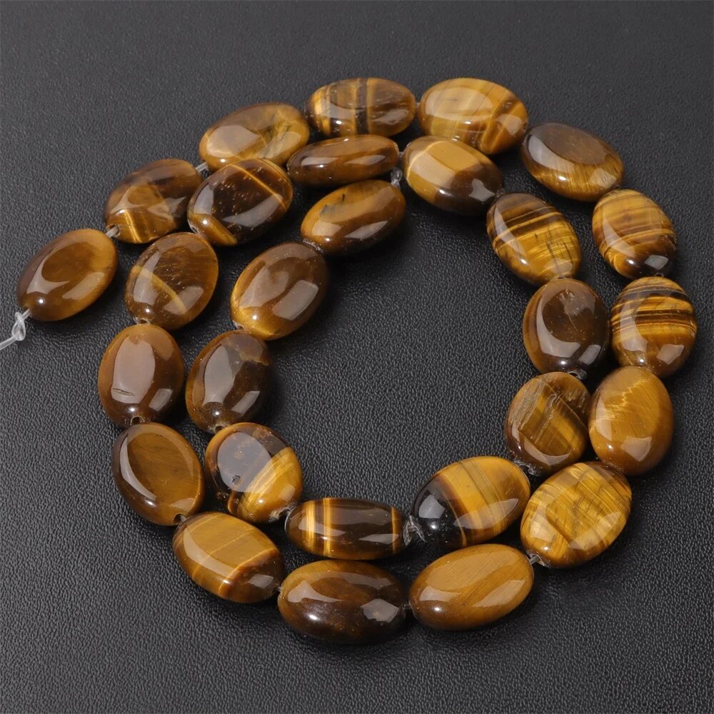 Бусины из синей яшмы и авантюрина RISYF Коричневый, About 28pcs 10x15mm, 15 Tiger Eye