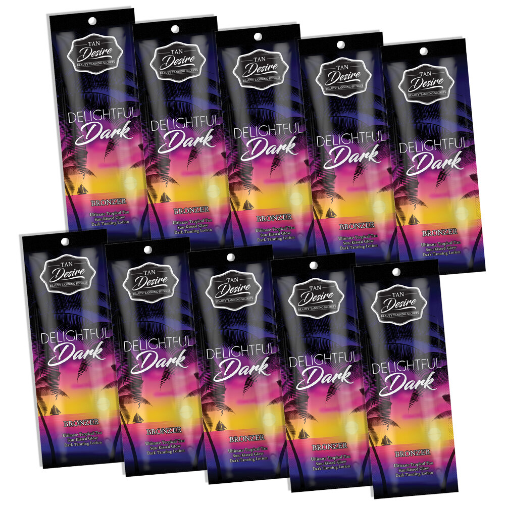 Крем Tan Desire Delightful Dark для загара в солярии ускоритель с бронзаторами набор 10 шт 15 мл
