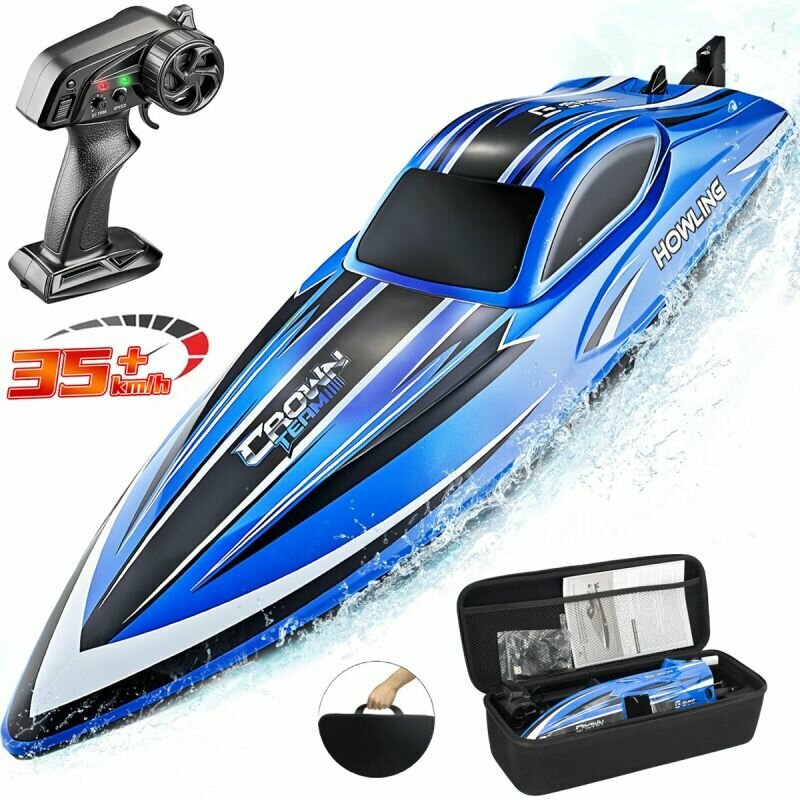 Другие катера и корабли HJ toys / HongXunJie Радиоуправляемый катер Chasing Waves с сумкой (41 см, 35 км/ч) - HJ818-BLUE-BAG
