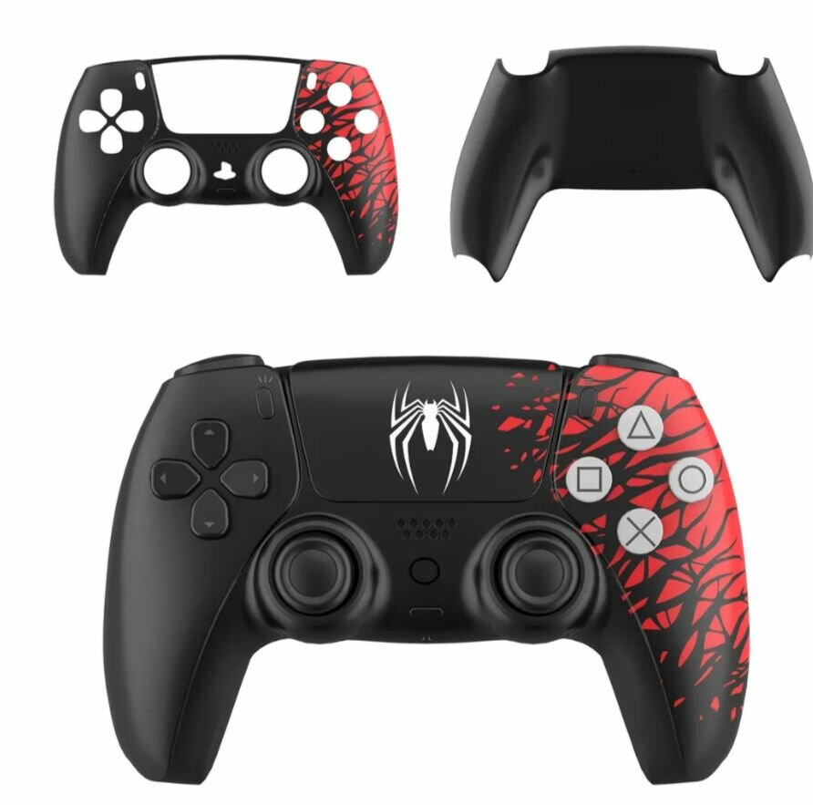Сменный корпус для джойстика PS5 в стиле человека паука Корпус в полном комплекте с кнопками с Крышкой сенсорной панели
