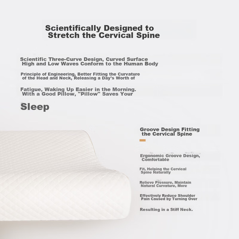 Aeromax Memory Foam Pillow, Cervical Low Rebound Pillow Core, Neck Pillow for Home Use, Adult Sleeping Pillow, Dormitory Wave Pillow