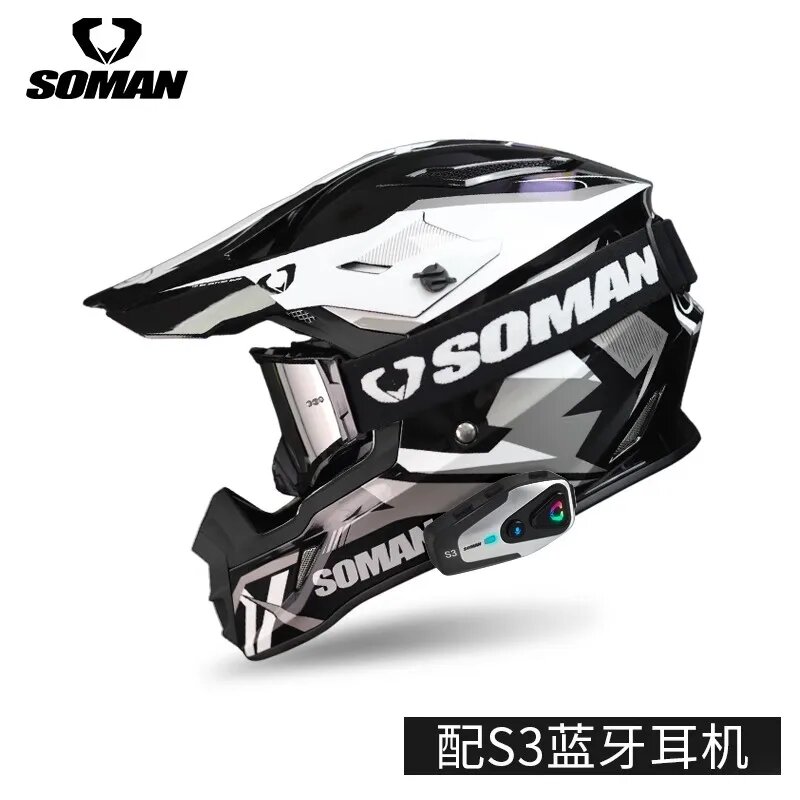 SOMAN мотоциклетный шлем ATV с 5,3 новые Bluetooth наушники мотоциклетный XL, 2 S3 Bluetooth