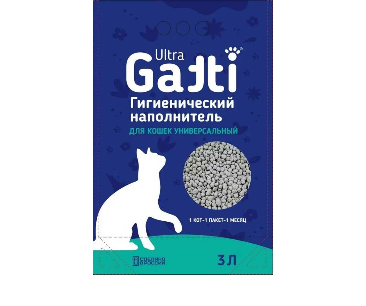 Наполнитель gatti ultra универсальный для кошек 3л