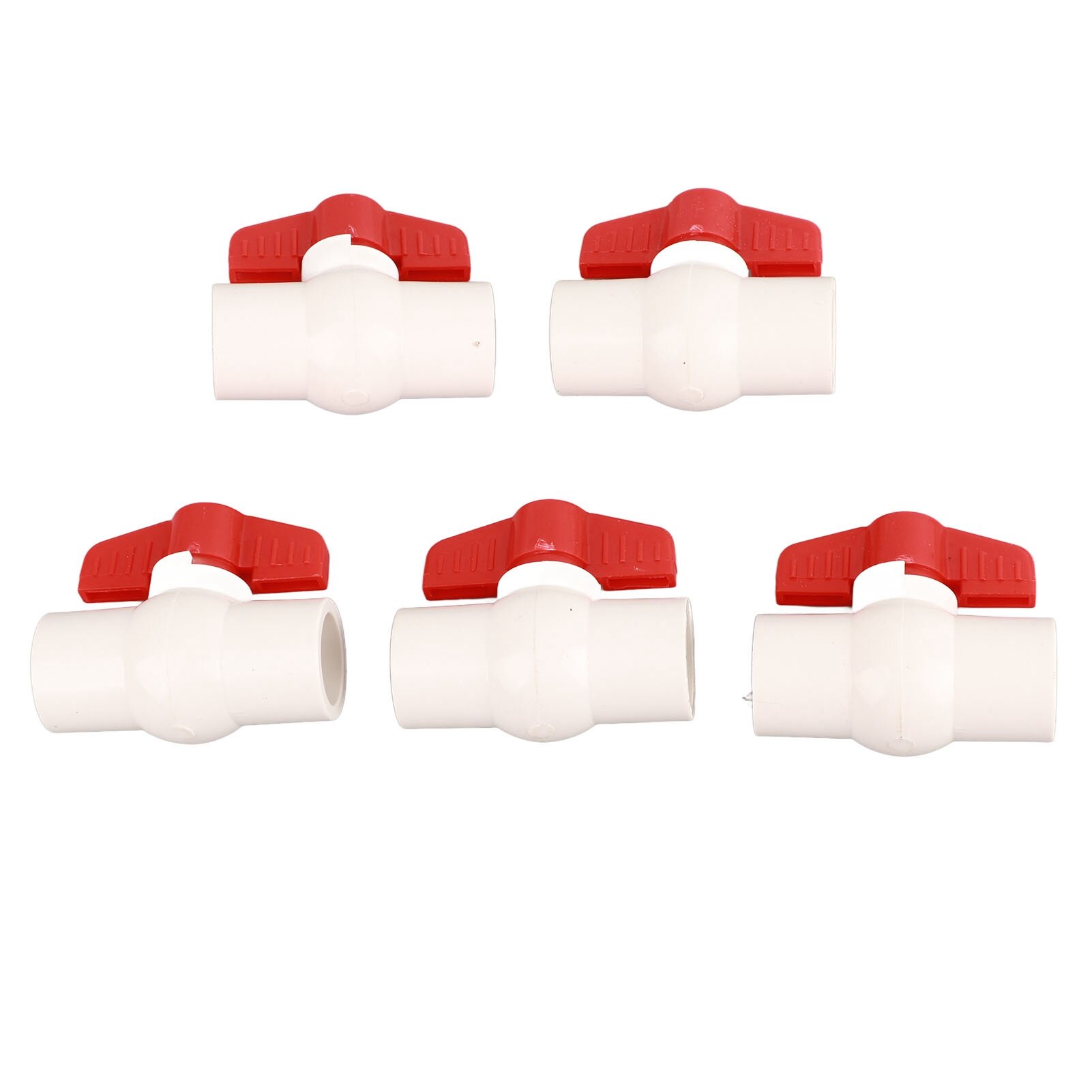 5 шт. шаровых кранов с плоской Т-образной ручкой из ПВХ для подачи воды в бассейны, диаметр 25 мм/1 дюйм