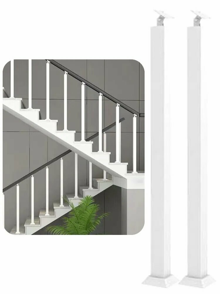 Металлические стойки для лестничных перил, кованые опоры черного цвета с креплениями для дома, лофта, крыльца