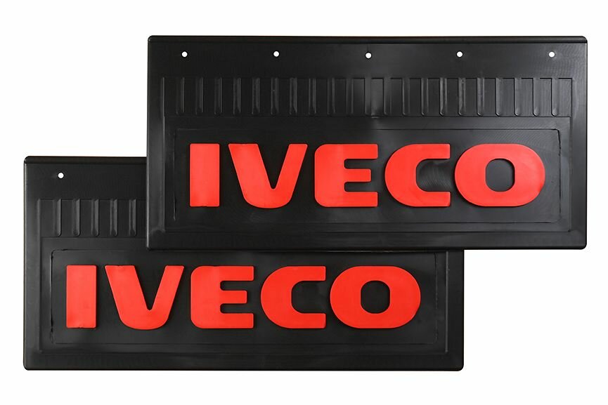 Брызговики, для грузовиков Iveco, резина LUX, задние, 520x250, чёрные