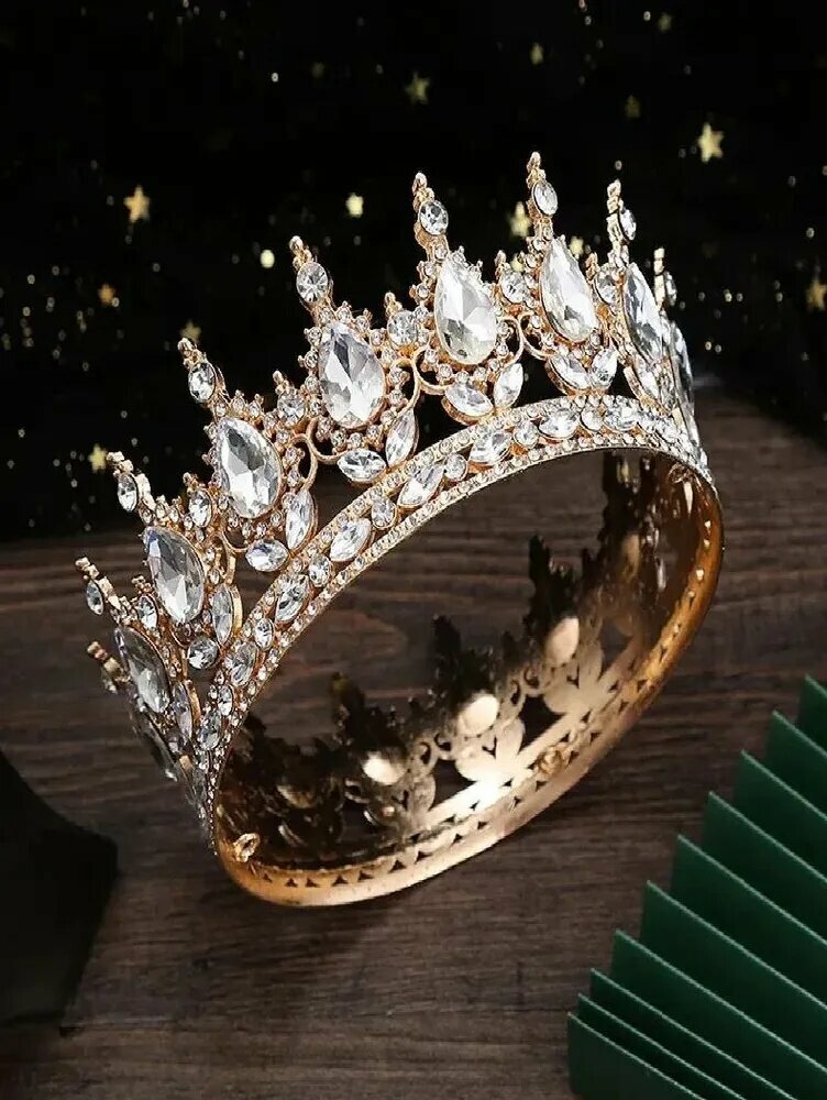 Корона "Золотая Барочная", 13.5x6 см, для украшения торта, для дата рождения