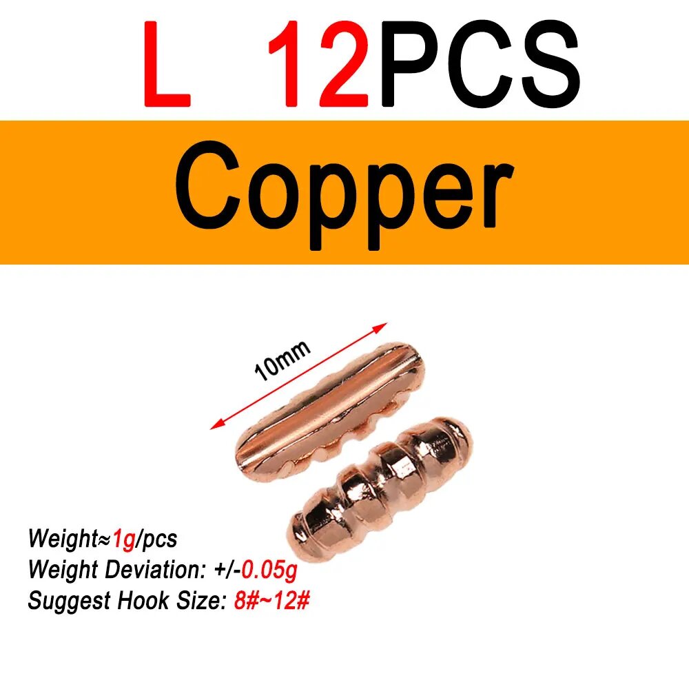 Бусины для мушек L Copper, 12 шт.