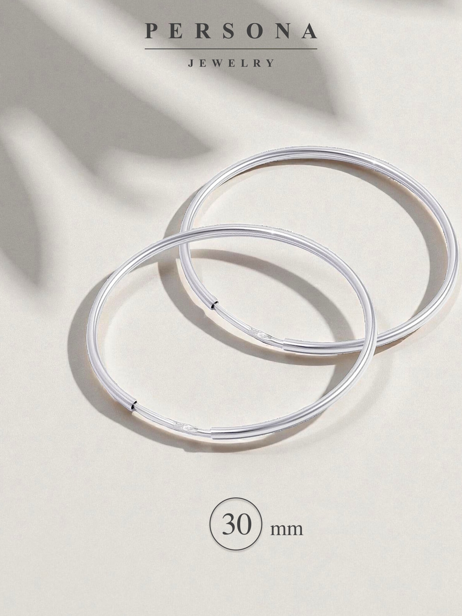 Серьги конго, серебро, 925 проба, родирование