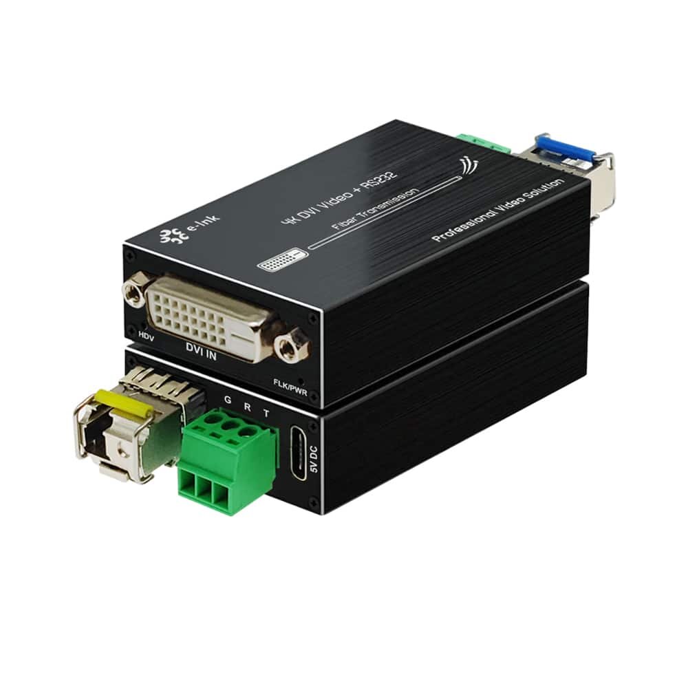 Миниатюрный оптоволоконный удлинитель 4K DVI с интерфейсом RS232