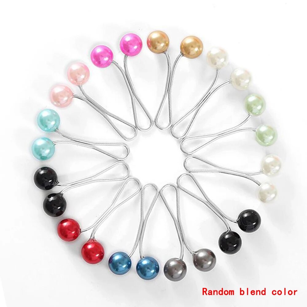 Булавки для хиджаба с жемчугом, 12 шт, цвет: 6-mix color
