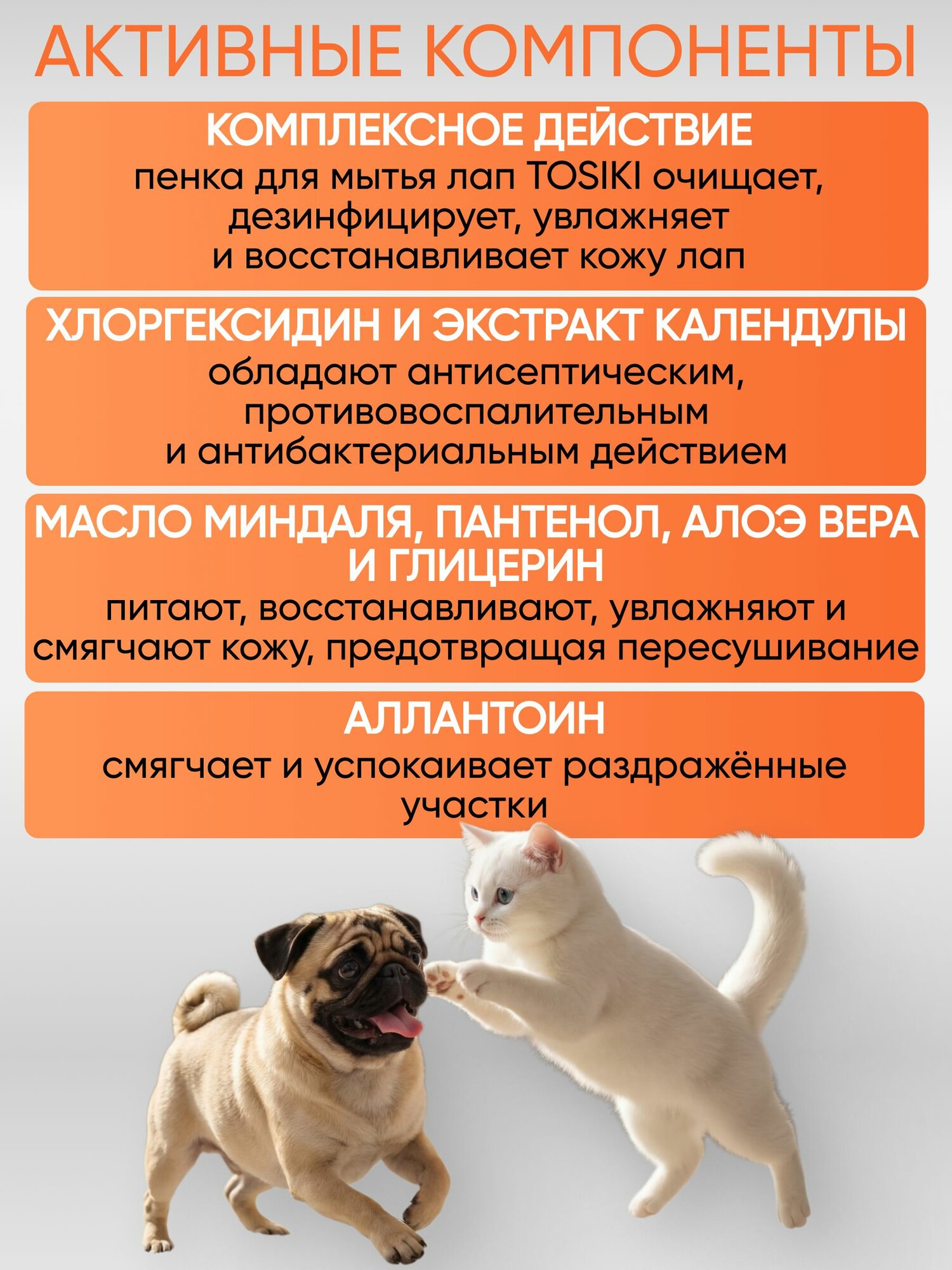 TOSIKI Пенка увлажняющая смягчающая для мытья лап собак и кошек 150 мл — фото 1