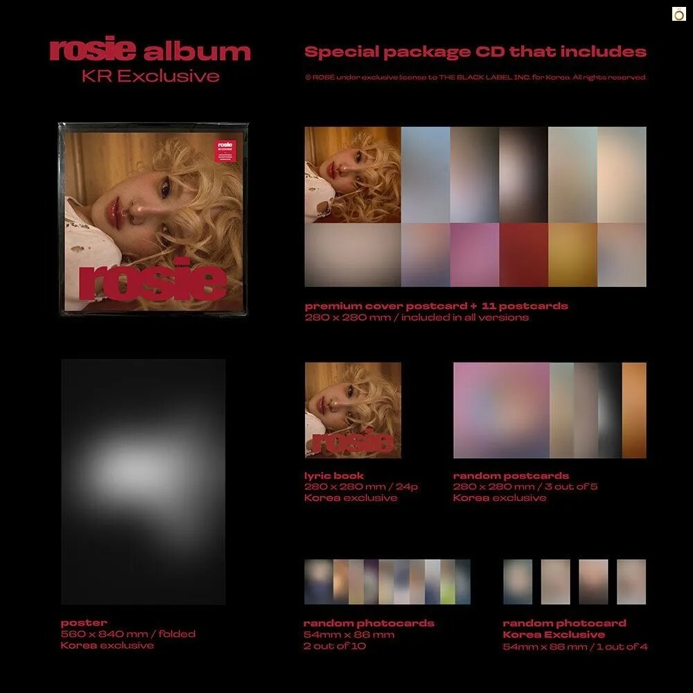 ROSÉ - rosie (KR Exclusive) K-pop Альбом CD 1 диск Импортное издание 2024 Южная Корея — фото 1