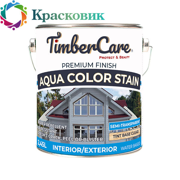 Защитное покрытие TimberCare Aqua Color Stain полупрозрачное для внутренних и наружных работ 2,45л колеруемое 350098