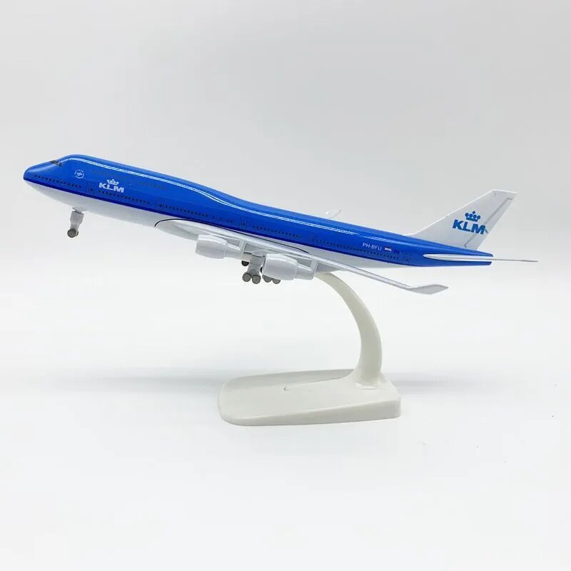 Металлическая модель самолета KLM BOEING 747 20 см с шасси 1:400 для ценителей авиации
