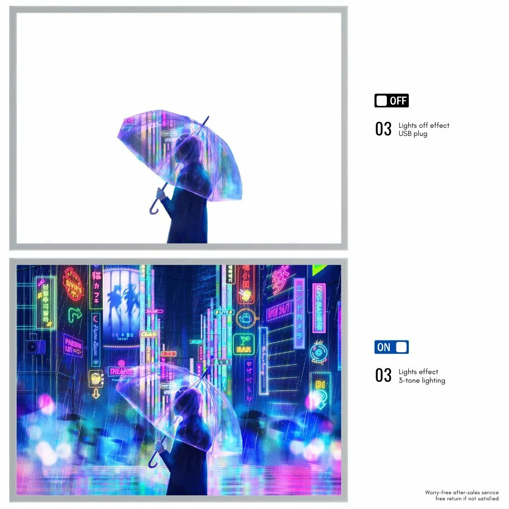 KUALOOL Реактивный светодиодный ночник аниме-киберпанк Large(21.5x30.5cm), 3