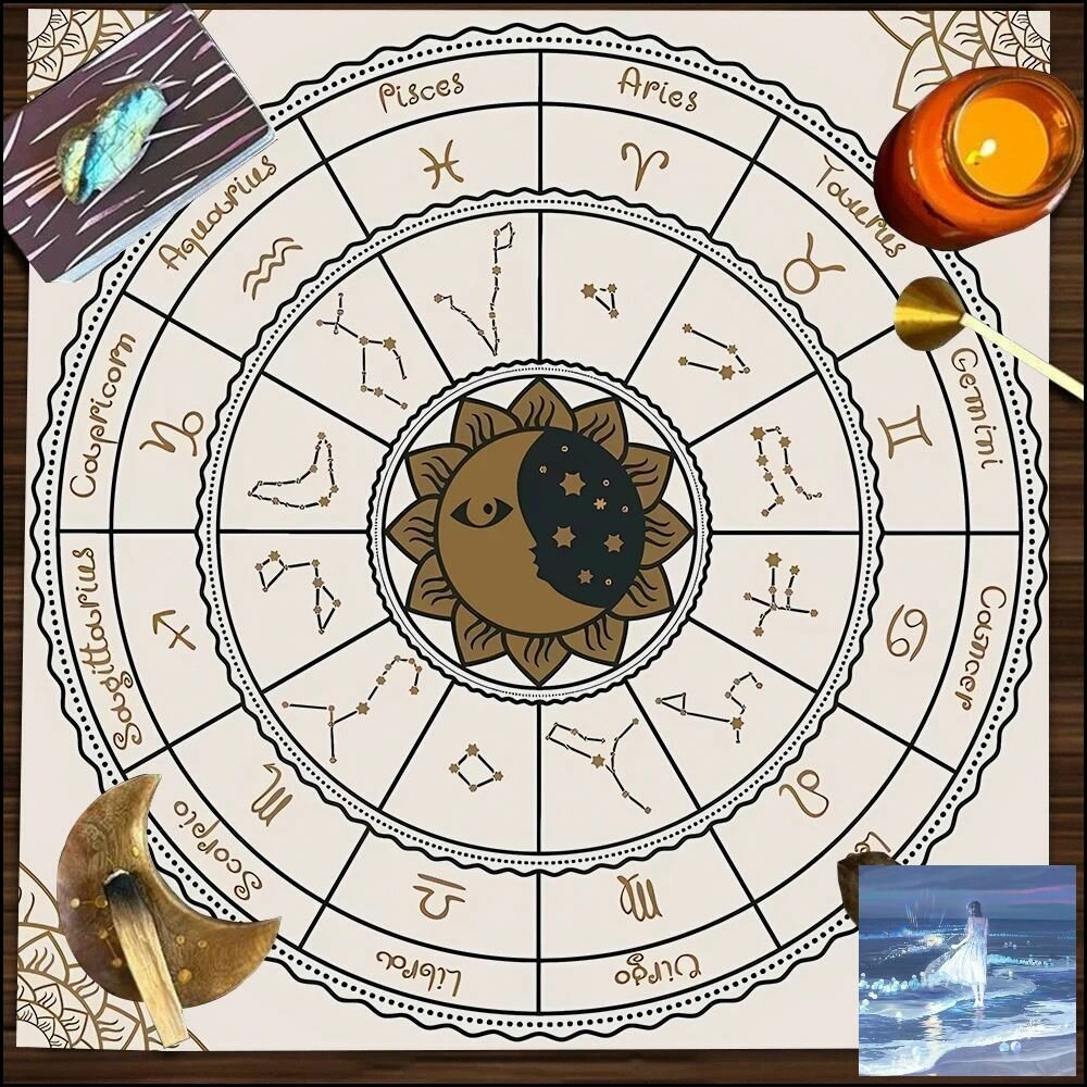 Эксклюзивная скатерть 90X90CM для карточных гаданий Таро