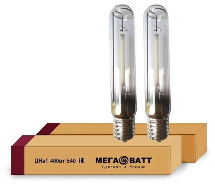 Лампа газоразрядная натриевая ДНаТ 400 E40 (25) мегаватт 02959 (2шт. в упак.)