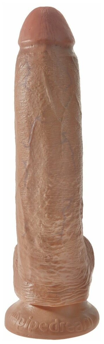 Фаллоимитатор-мулат 9" Cock with Balls - 22,9 см, Pipedream, поливинилхлорид (ПВХ, PVC), кофейный