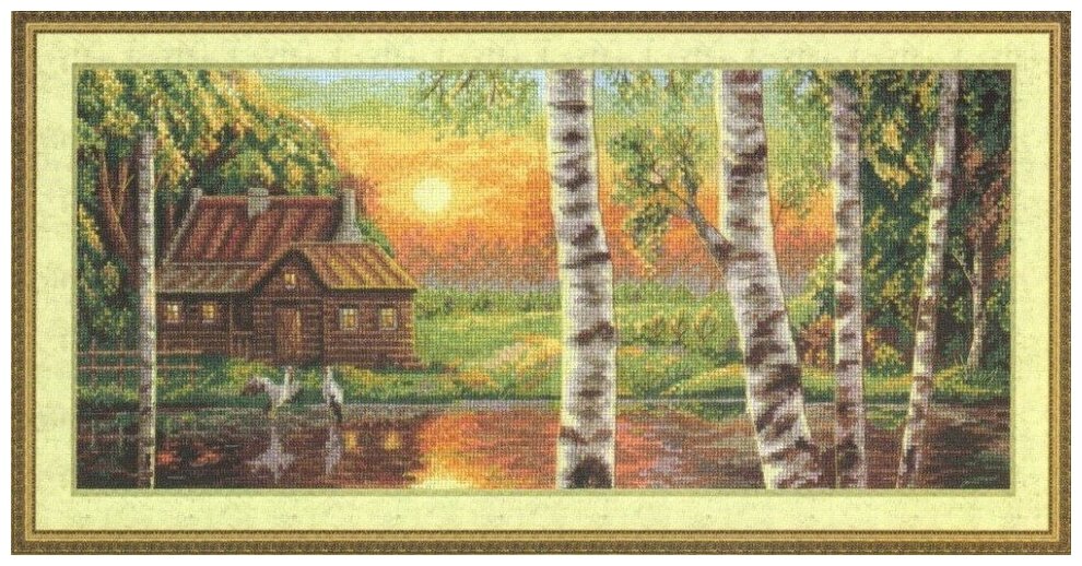 Набор для вышивания Панна #PS-1226 Журавли на закате, Счетный крест, 38.5 x 18 см