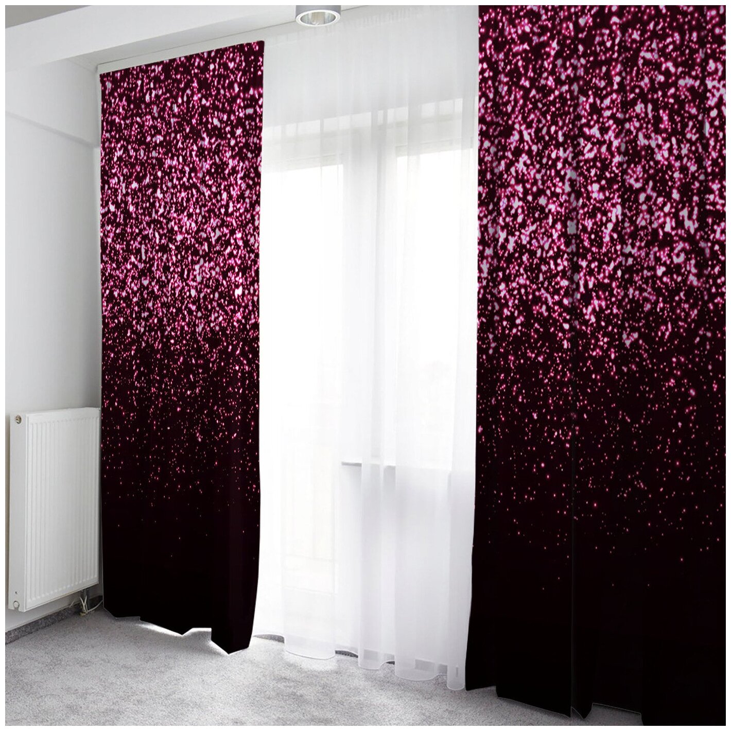 Фотошторы из габардина новогодние Good Room, 290x270 см.
