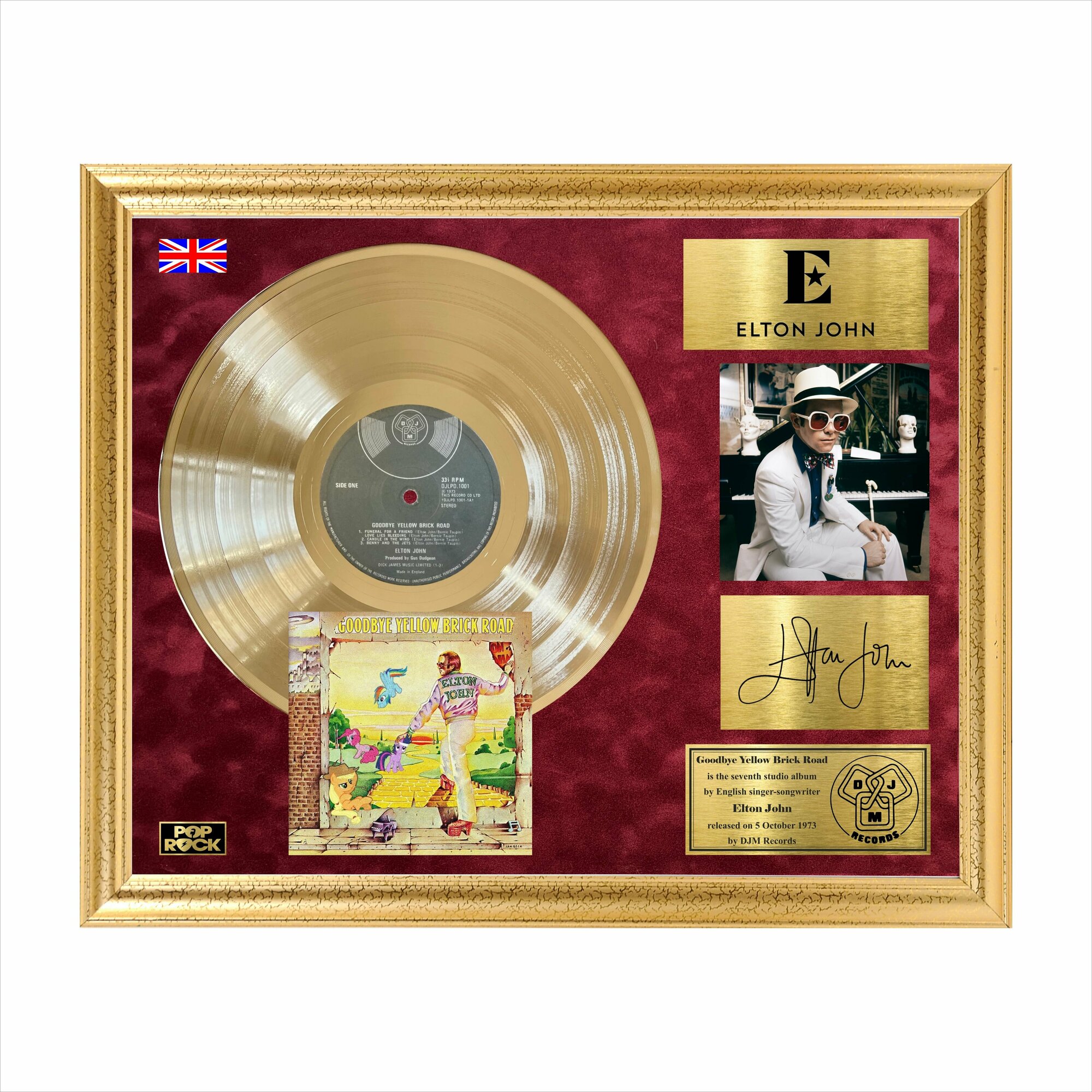 Elton John золотой диск в раме 45х55см