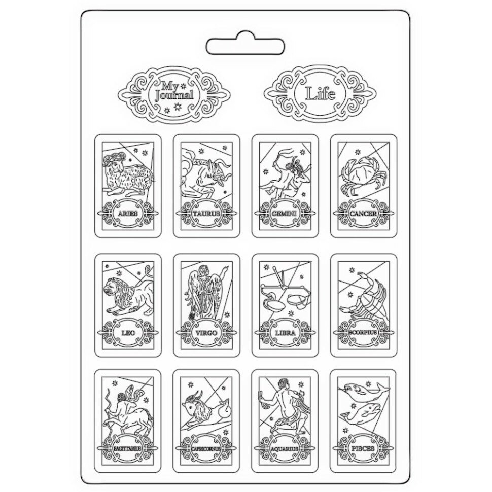 Stamperia K3PTA4548 Форма для моделирования "Cosmos Infinity zodiaco", 21 х 29.7 см (А4)