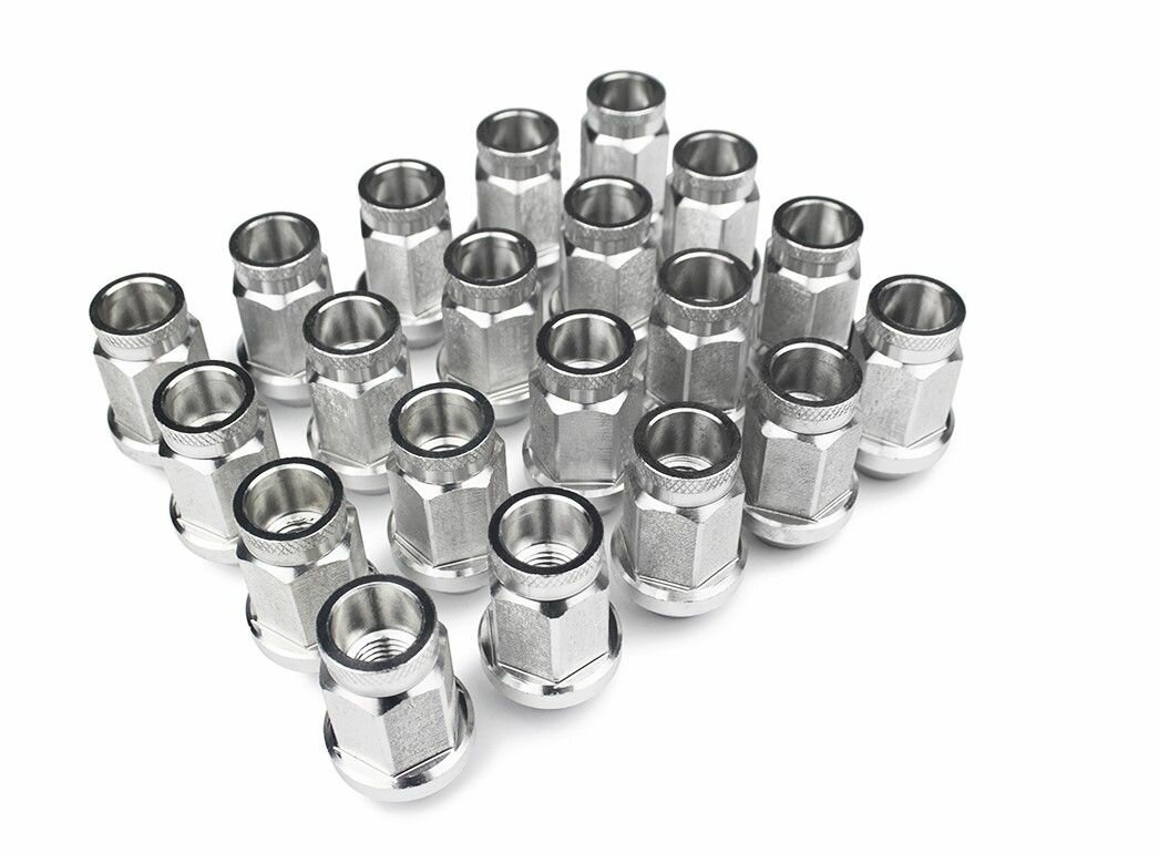 Гайки колесные D1 М12х1,25, алюминиевые, серебро, комплект