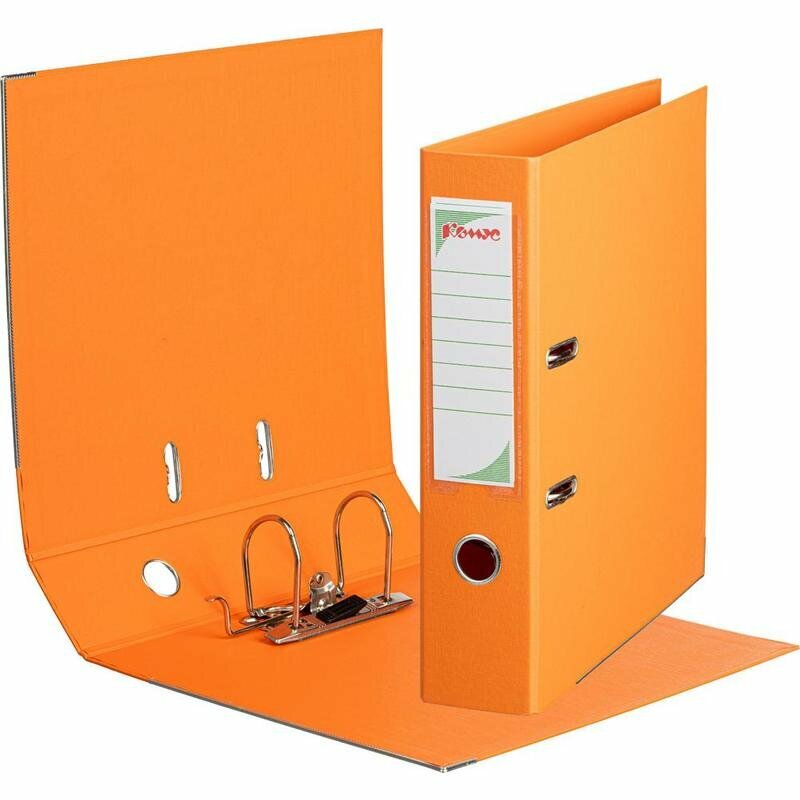 Папка-регистратор Комус Стандарт 75 мм оранжевая, 172046