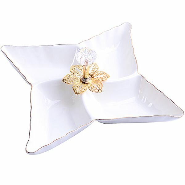 Менажница фарфор 4 секц 24х24х4 LR 60047 KSMB-60047