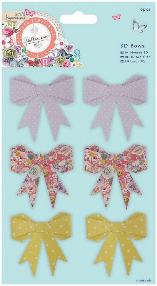 Docrafts PMA367243 Наклейки 3D "Бантики" Bellissima