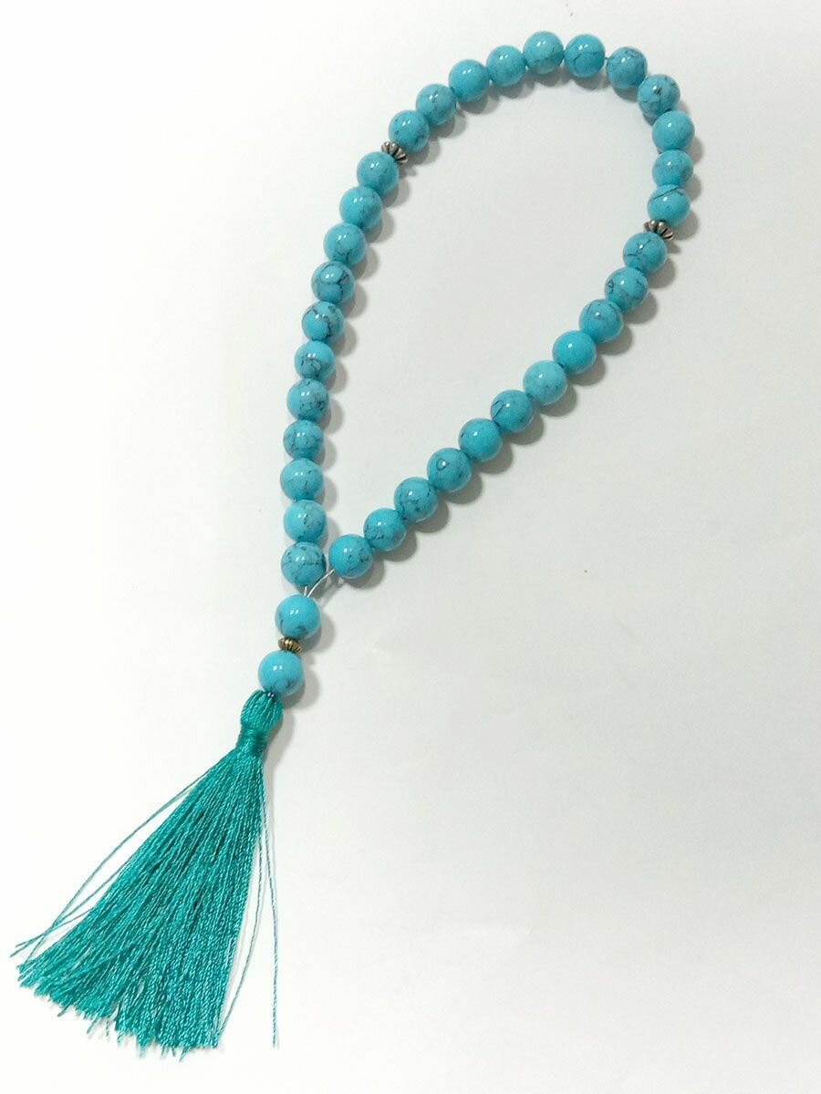 Четки мусульманские 33 бусины 8 мм. из бирюзы
