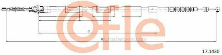 COFLE 92171430 Трос стояночного тормоза TOYOTA: COROLLA AE111UKP 1585/1283 mm
