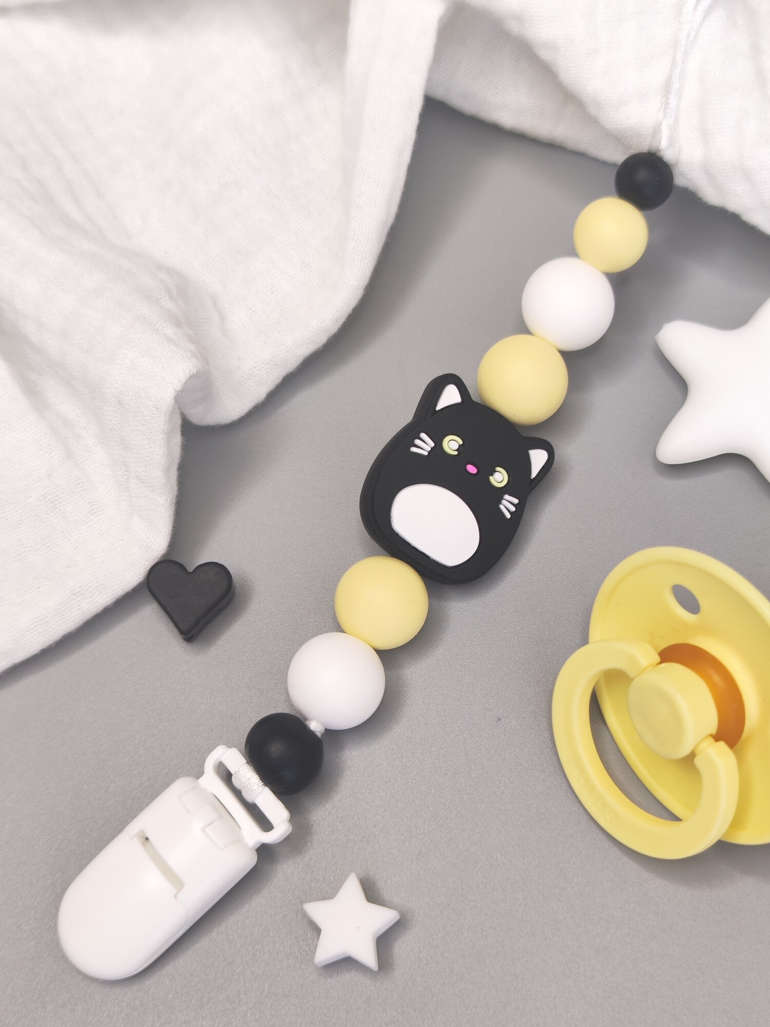 Держатель для пустышки Прищепка для соски Грызунок силиконовый