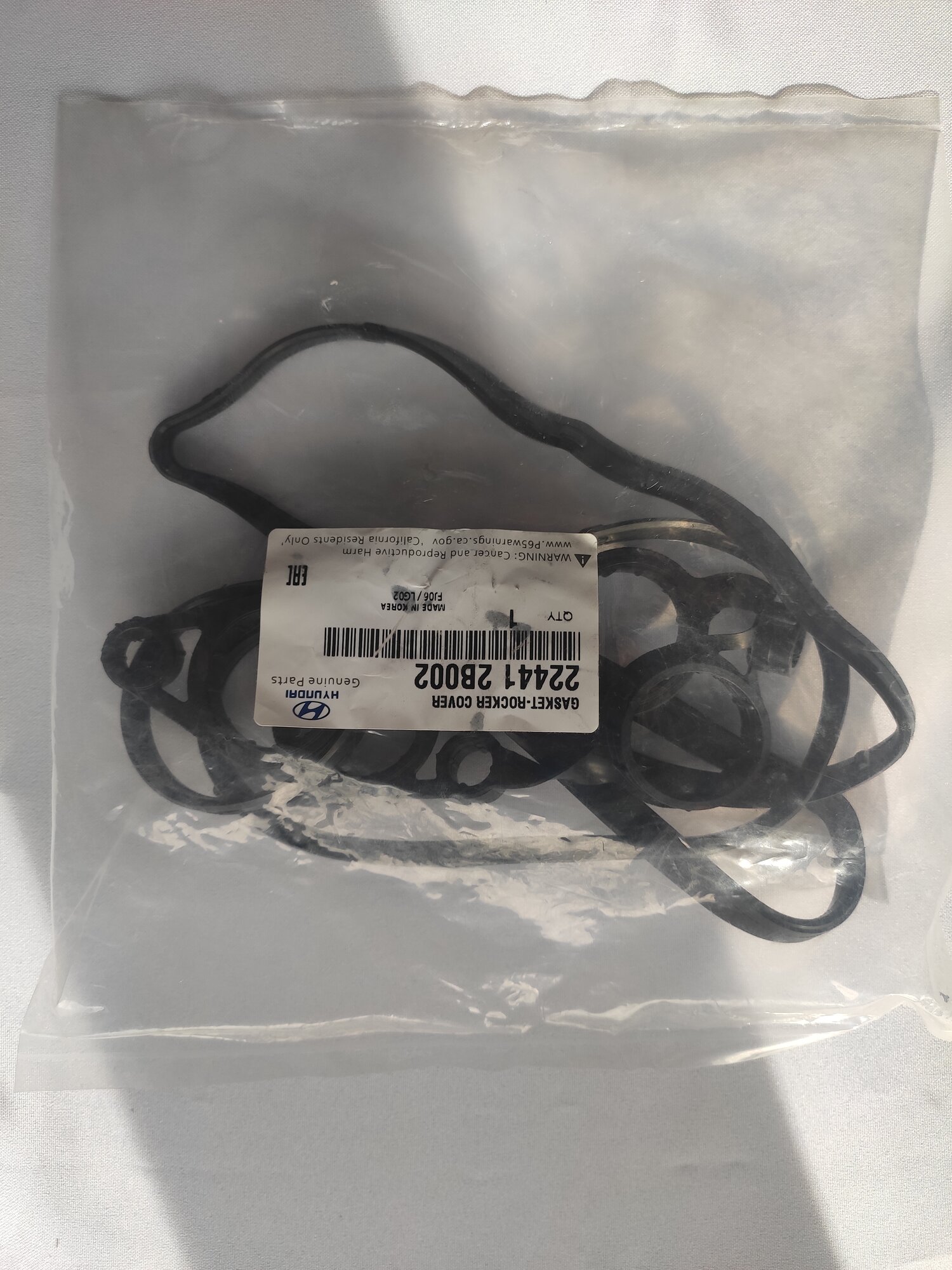 Прокладка клапанной крышки Hyundai/KIA 224412B002