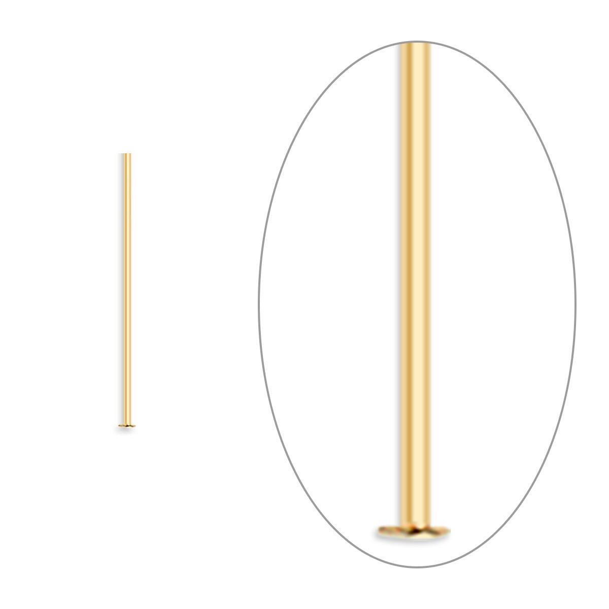 Пины со шляпкой, 19х0.511мм, базовый материал - латунь, позолоченные, 40 шт.